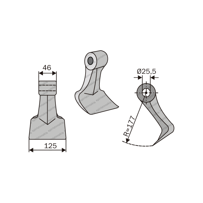 Pruning Hammers : 07-051 Mulcher Hammer Adaptable with Maschio ...